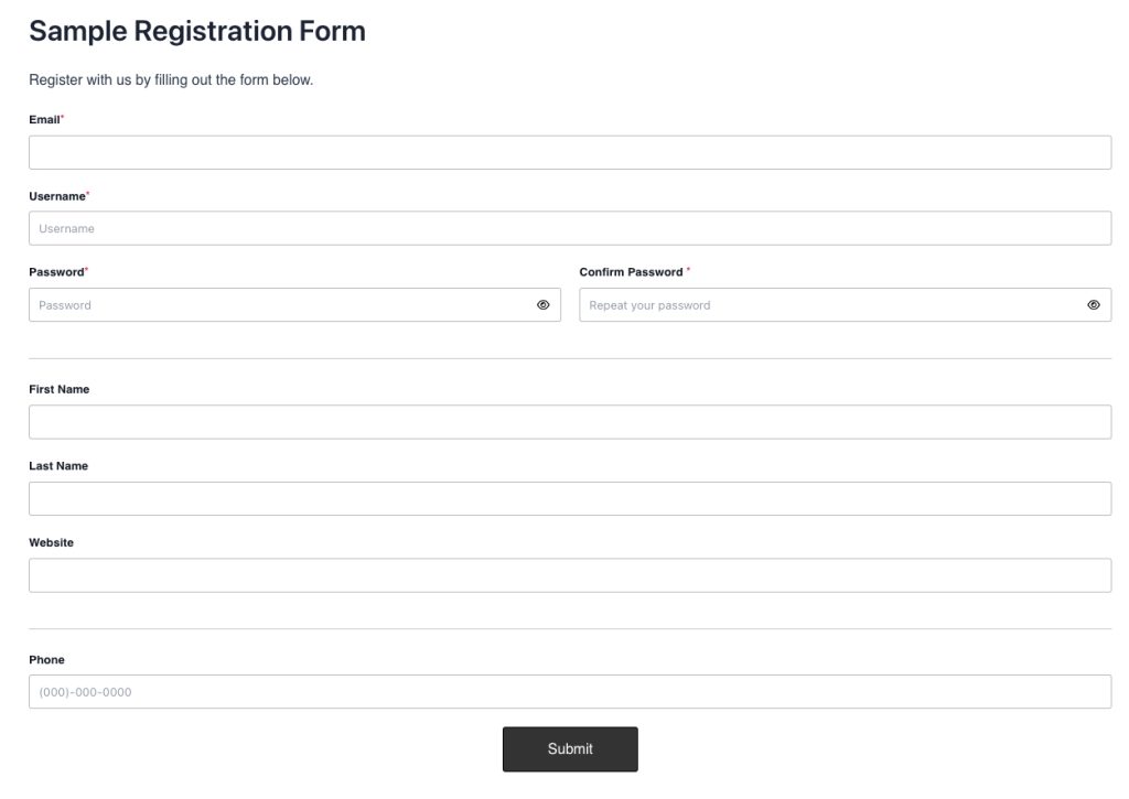 registrationmagic-sample-form - RegistrationMagic