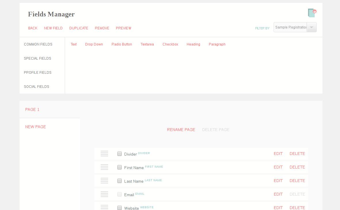 Fields Manager - RegistrationMagic