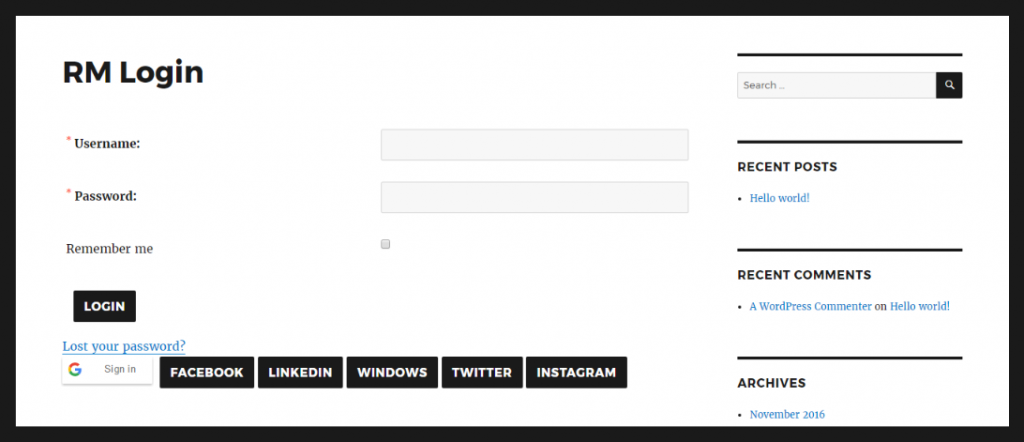 login via social - RegistrationMagic