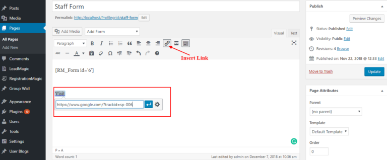 How to add external links to WordPress form - RegistrationMagic