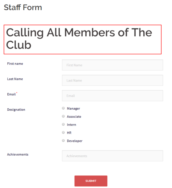 How to Add Heading to WordPress Form - RegistrationMagic