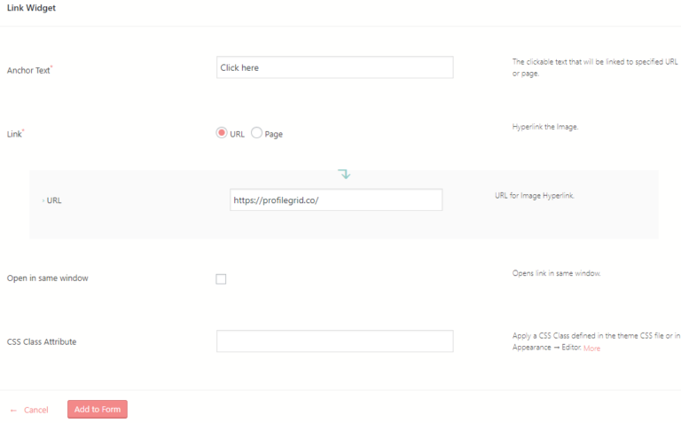 How to add external links to WordPress form - RegistrationMagic