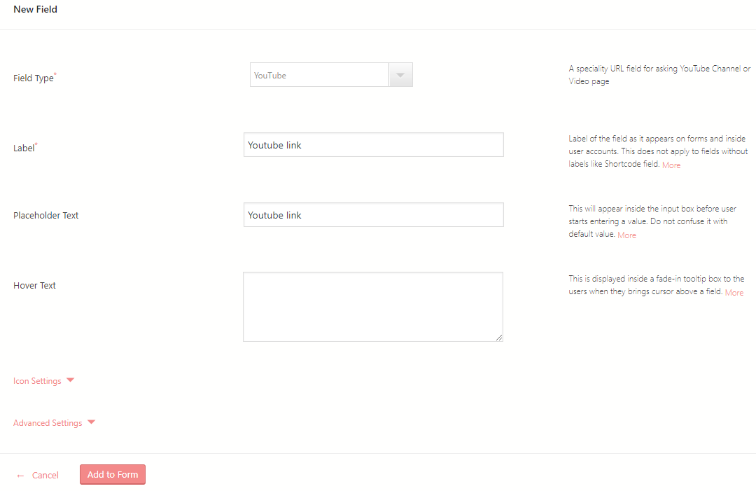 ytsettings page - RegistrationMagic