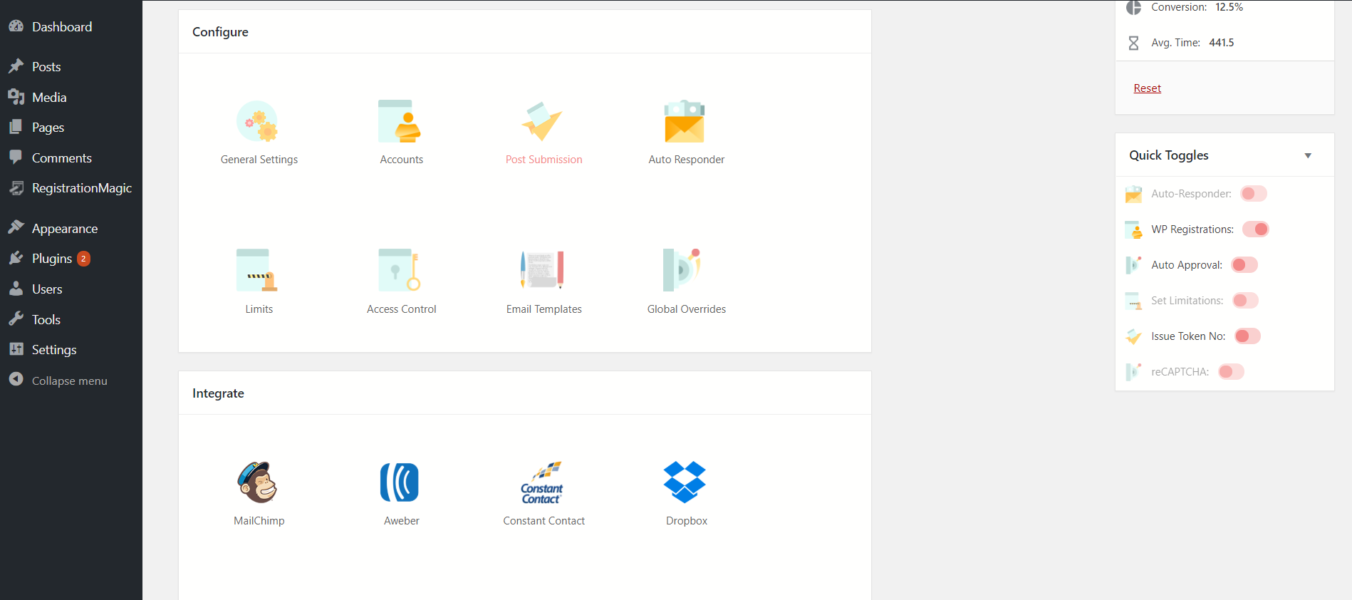 Redirect user to specific page after form submission - RegistrationMagic