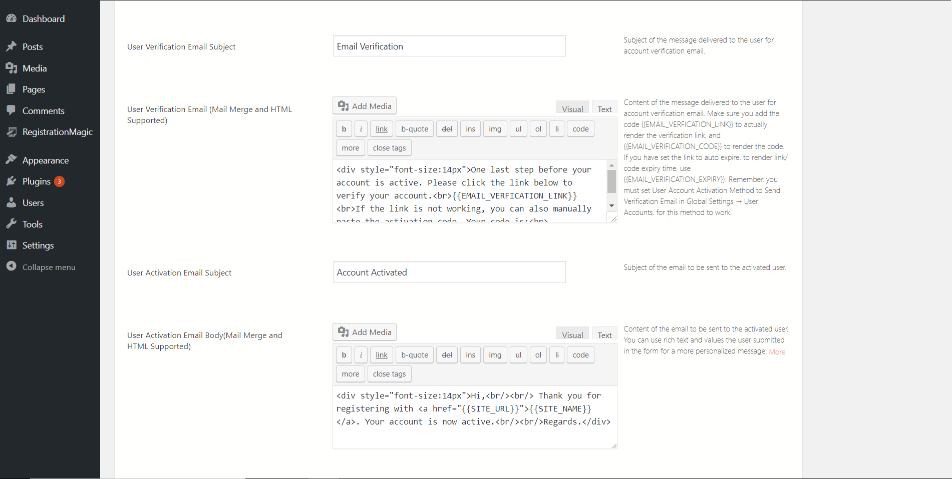 Configure WordPress Form Notification Emails to Users and Admin
