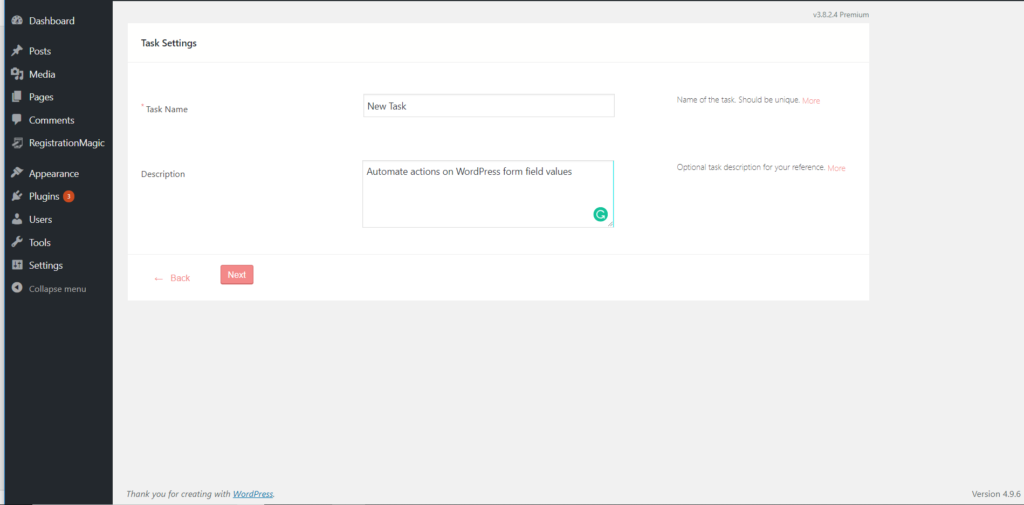 Automate actions on WordPress form field values - RegistrationMagic