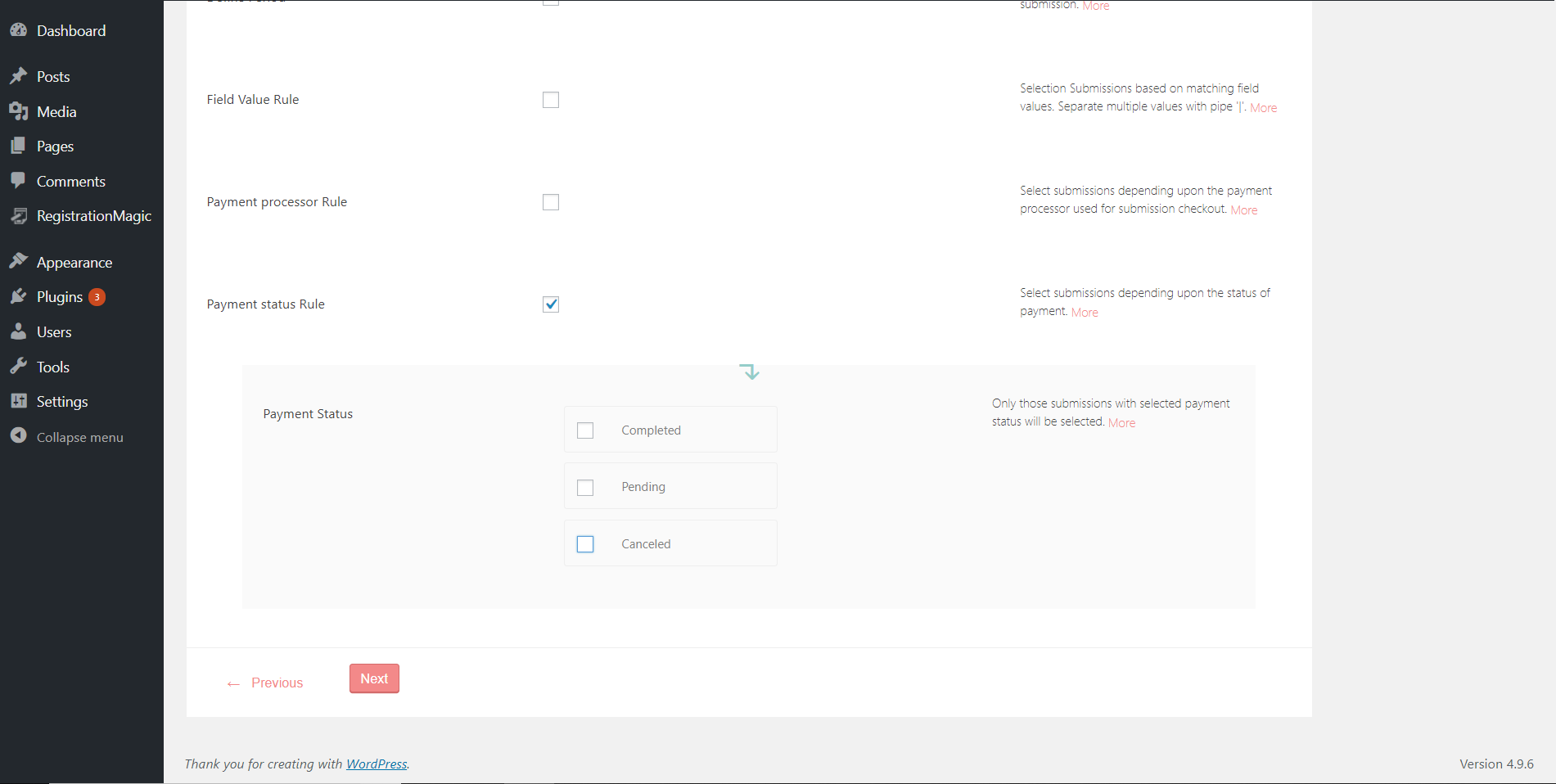 Automate Actions on WordPress Form Payment Status - RegistrationMagic