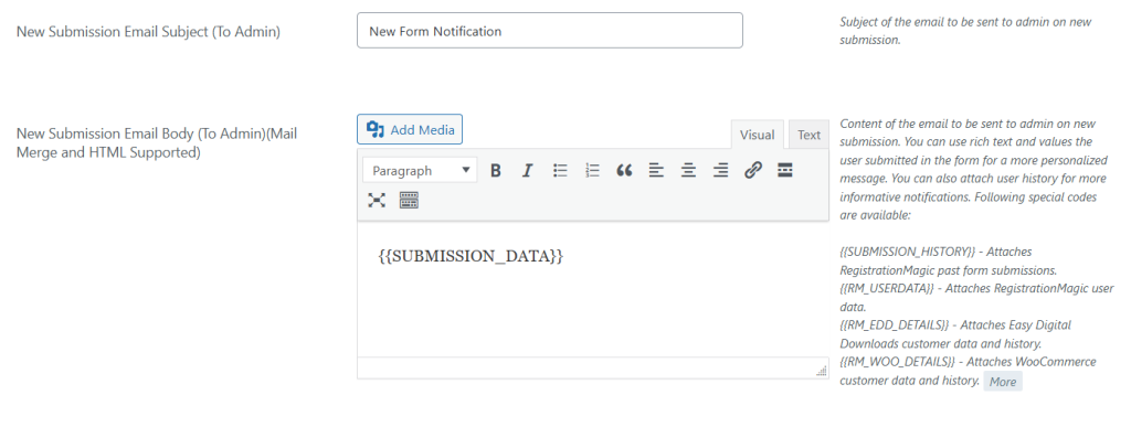 Configure WordPress Form Notification Emails to Users and Admin
