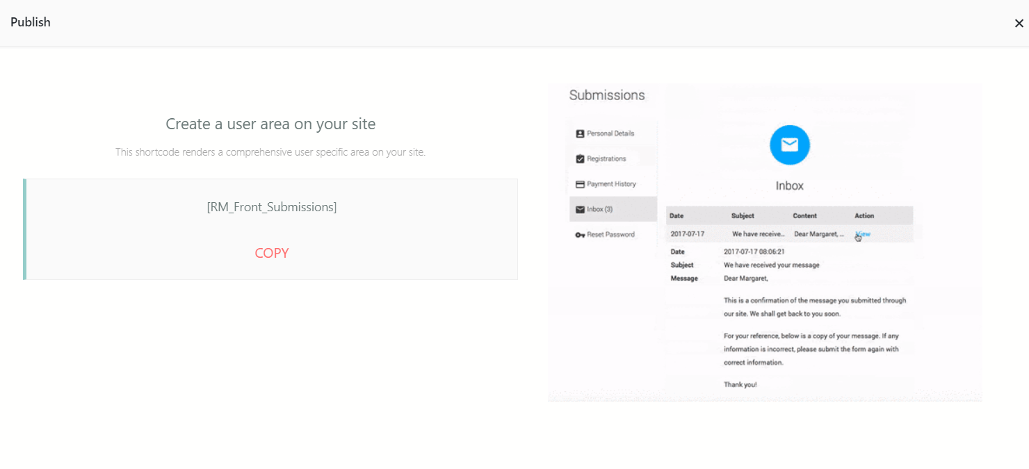 Publish Registration Forms and Display Registered Users - RegistrationMagic