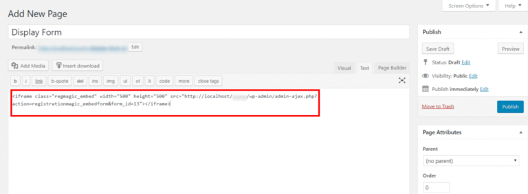 How to display WordPress form using HTML code - RegistrationMagic