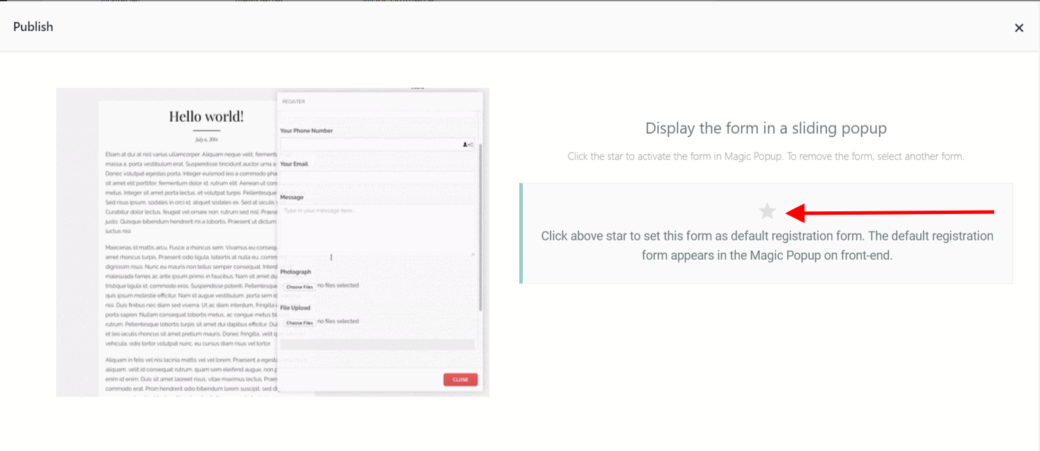 How to Display WordPress Pop Up Form - RegistrationMagic
