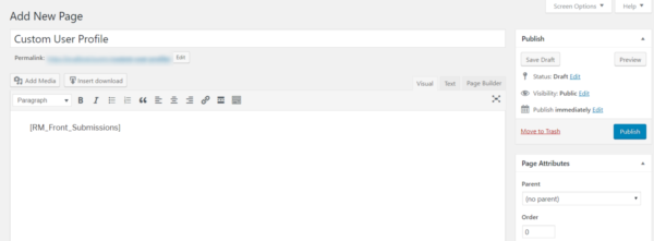 Create Custom User Area Profile Page in WordPress