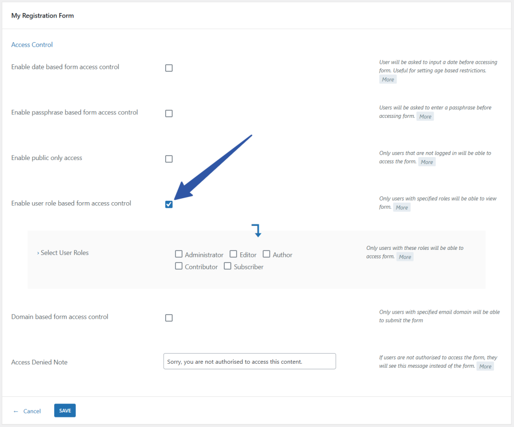 How to Restrict WordPress Forms By User Roles - RegistrationMagic