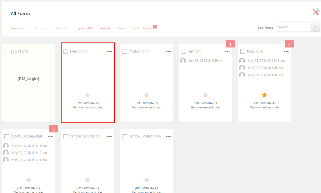 exam form 1 - RegistrationMagic