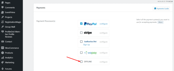 How to include offline payment processing system to a website?