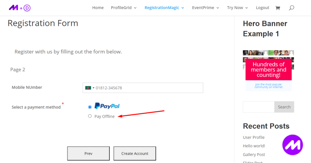 How to include offline payment processing system to a website?