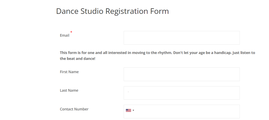 How to make a creative Dance Registration Form with RegistrationMagic