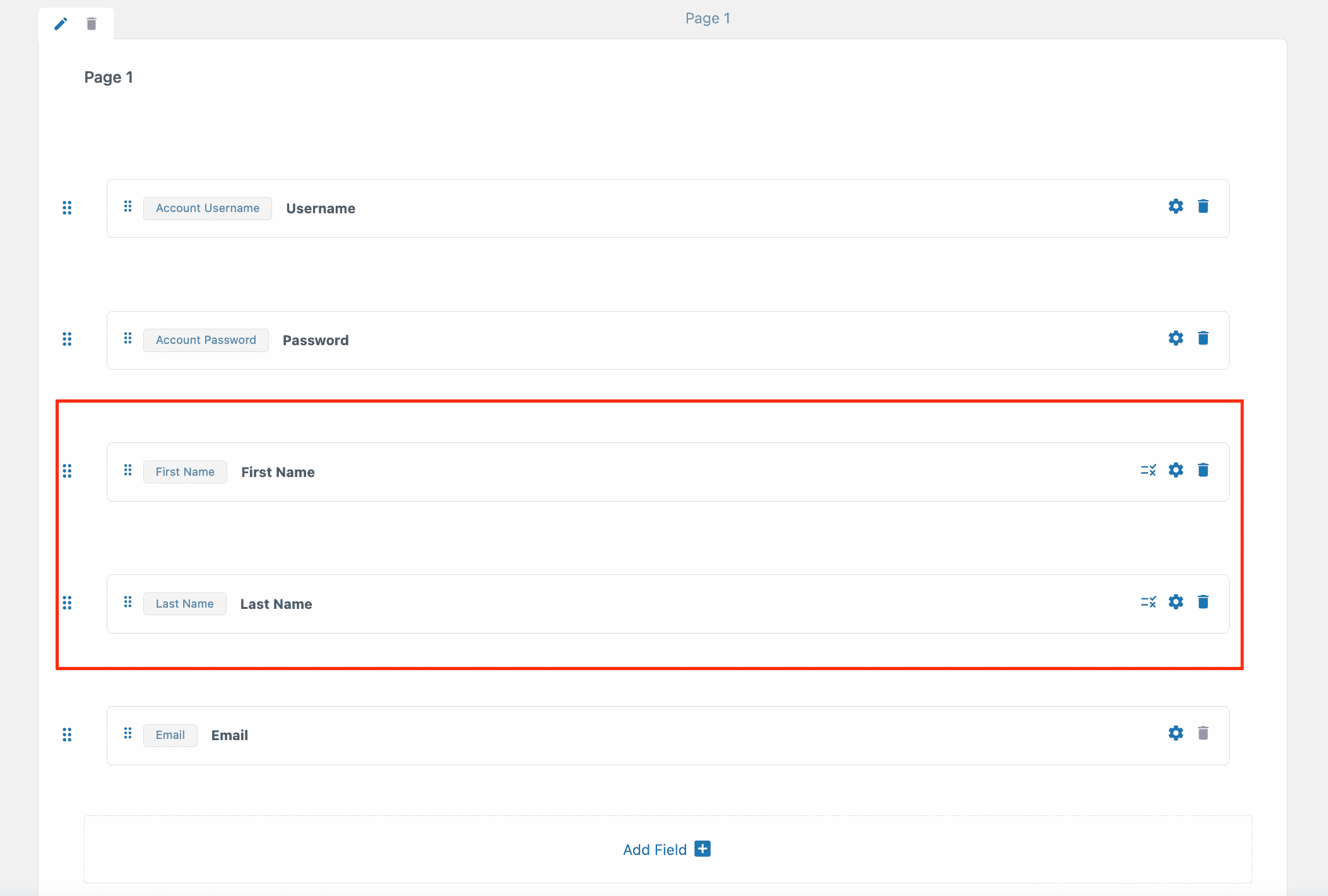 Fname and lname - RegistrationMagic