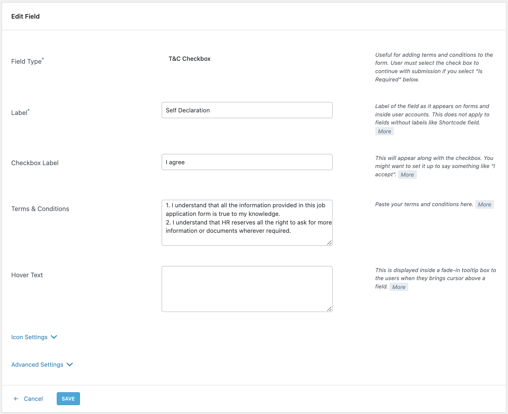Declaration - RegistrationMagic