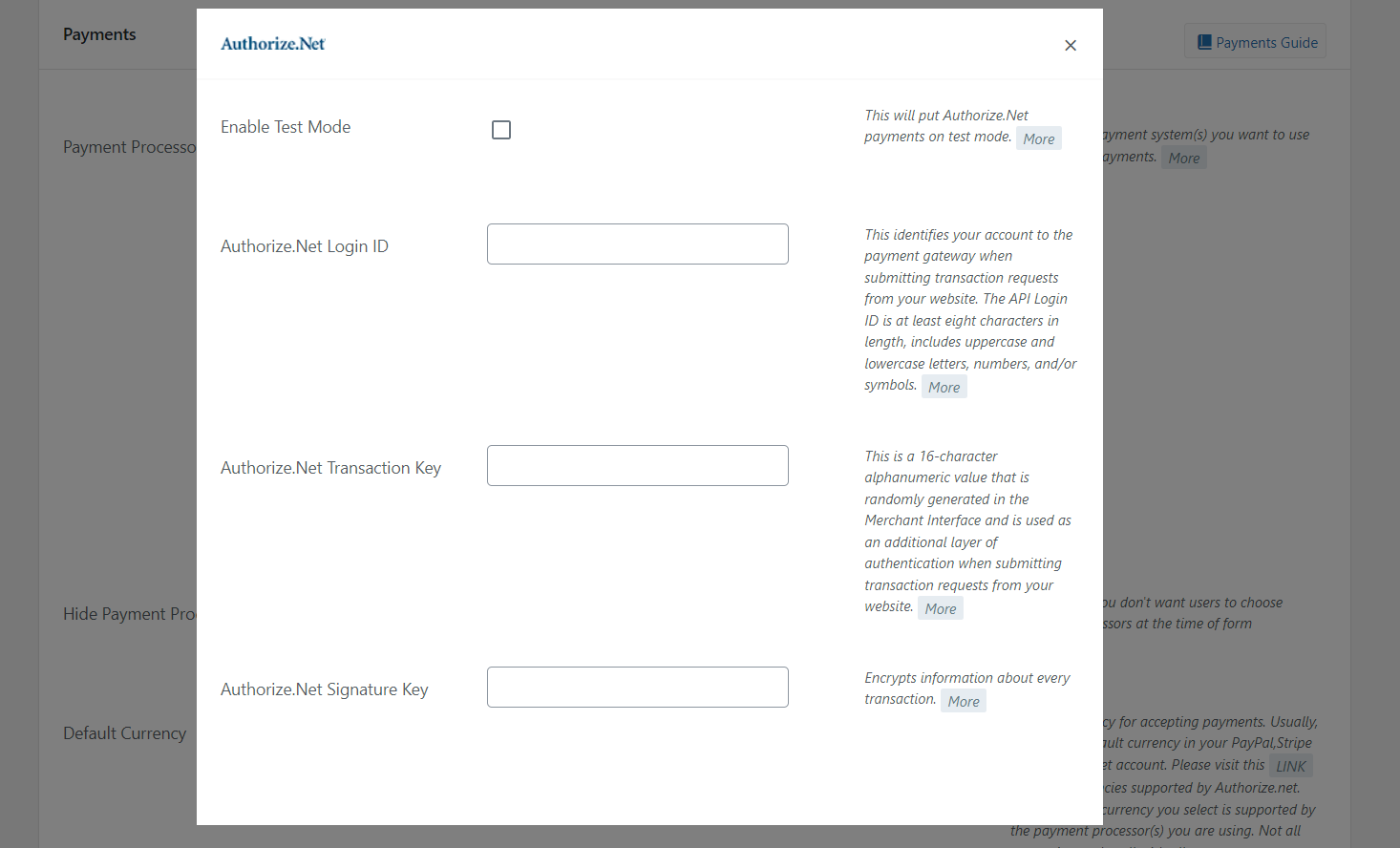 Authorize.Net Extension - RegistrationMagic